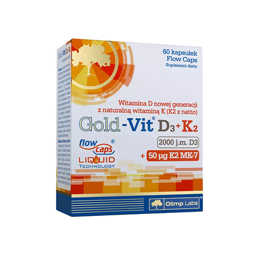 ⚡ Gold-Vit D3+K2 2000 IU - 60caps - OLIMP - Cena, dawkowanie, opinie - sklep MusclePower